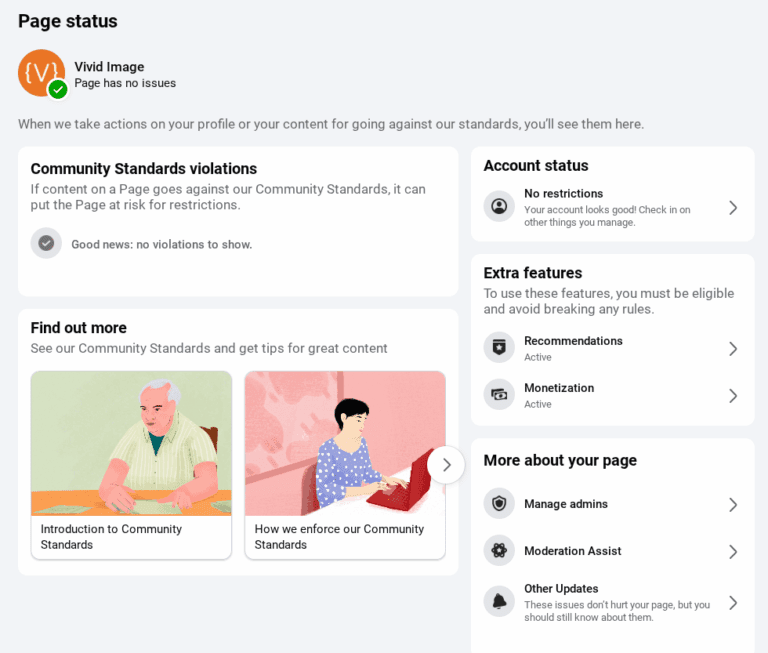 Check Your Community Standards Status on Your Facebook Page
